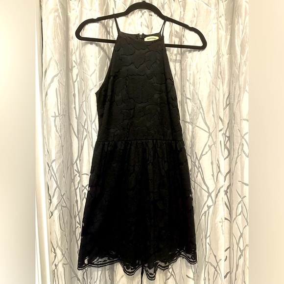 Monteau Dresses Monteau Black Lace Halter Mini Dress Sz Xs Poshmark